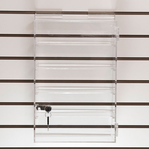 Acrylic slatwall showcase - 10"w x 15"h x 5"d