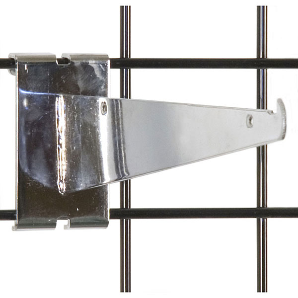 Gridwall 10" shelf bracket-chrome