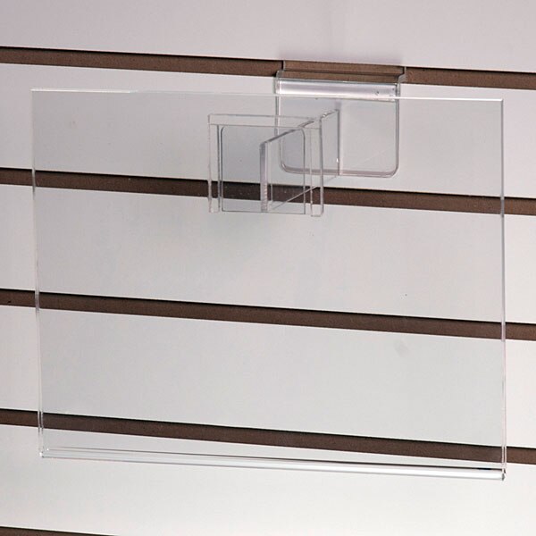 Acrylic slatwall sign holder 11"w x 8-1/2"h with 6" extender