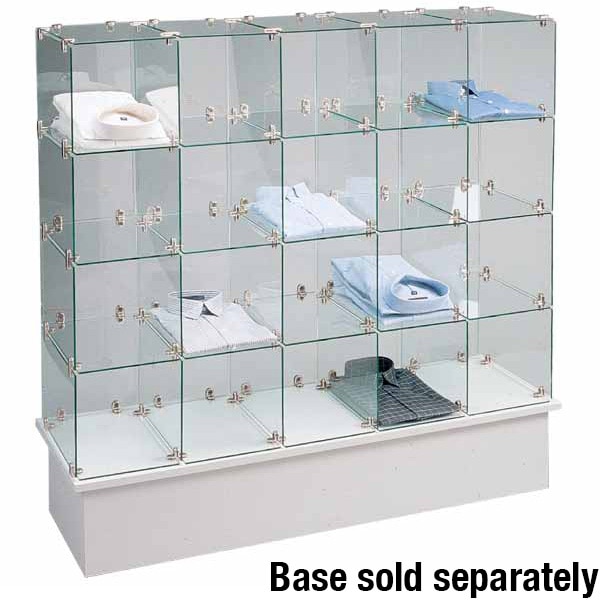 Glass Cube Display Unit | Glass Cubbies w/ Chrome Connectors