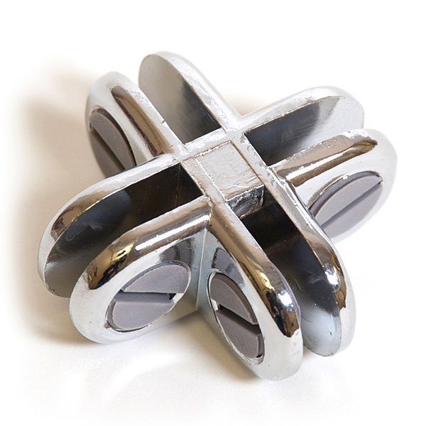 4-way glass connector - chrome