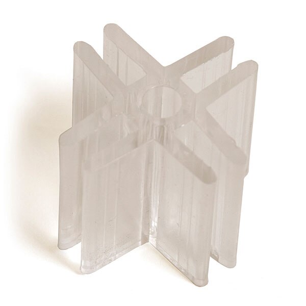 4-way lexan glass connector 3/16" - clear