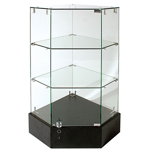 Frameless Glass Corner Unit | Corner Glass Display Cabinet
