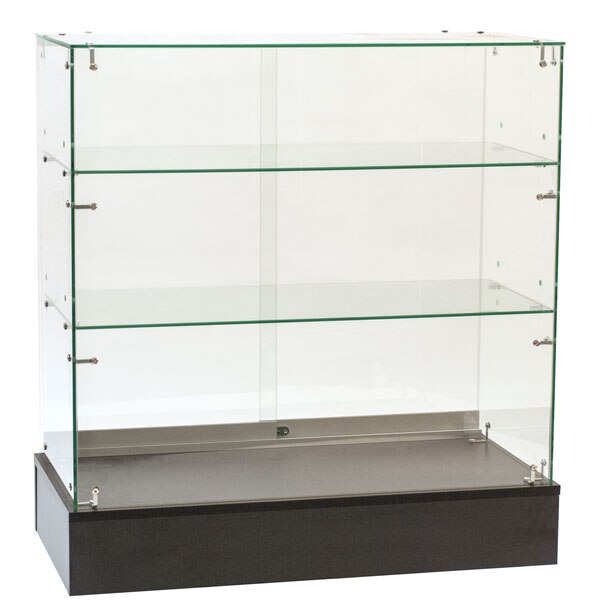 Frameless Glass Showcase Full Vision 36W x 18D x 38H