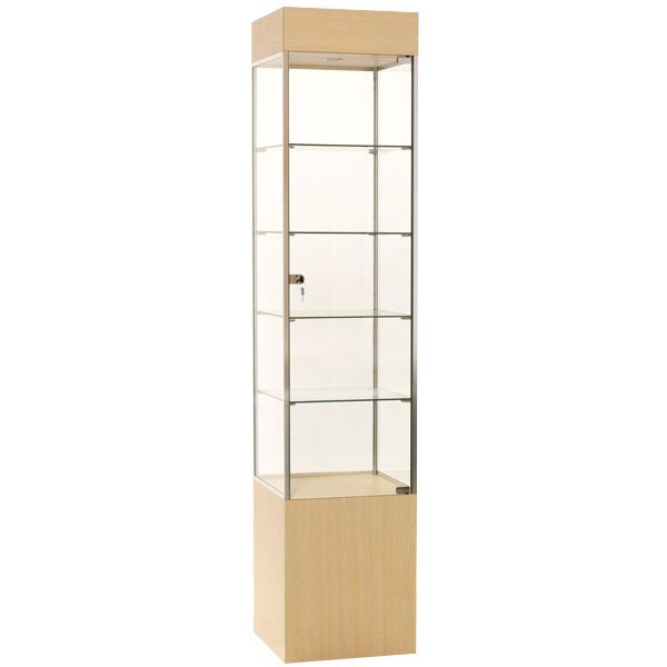 KC Store Fixtures Square 75 Tower Display Case Maple