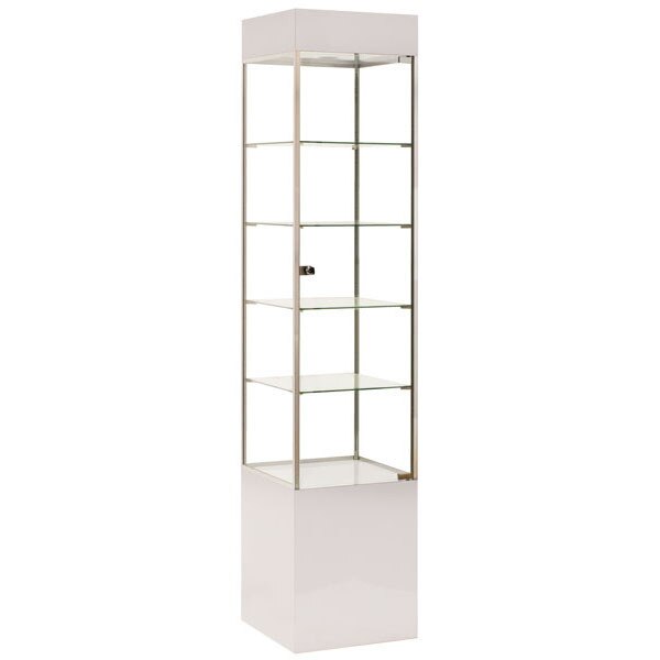 Square Showcase Tower - White | KC Store Fixtures