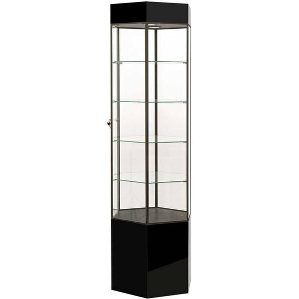 Display Tower Showcase - Hex, Black HPL, Black Frame