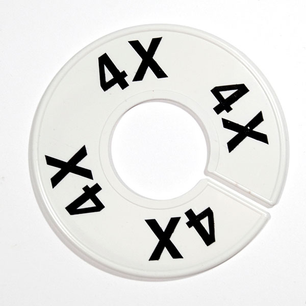 Size Ring White W/Black Print Round Size Ring White W/Black Print Round