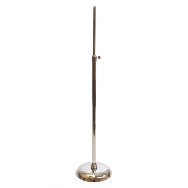 6" round base with adjustable upright 18"-36" 1/4" fitting - chrome