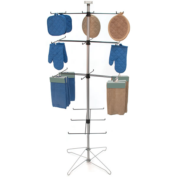 4-Tier Chrome Wire Spinner Rack | KC Store Fixtures