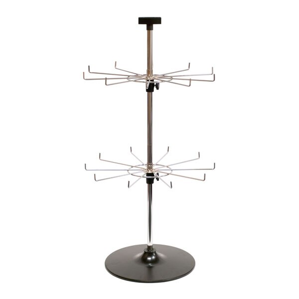 Wire Countertop Spinner Rack has 2 Tiers and 10 Hooks