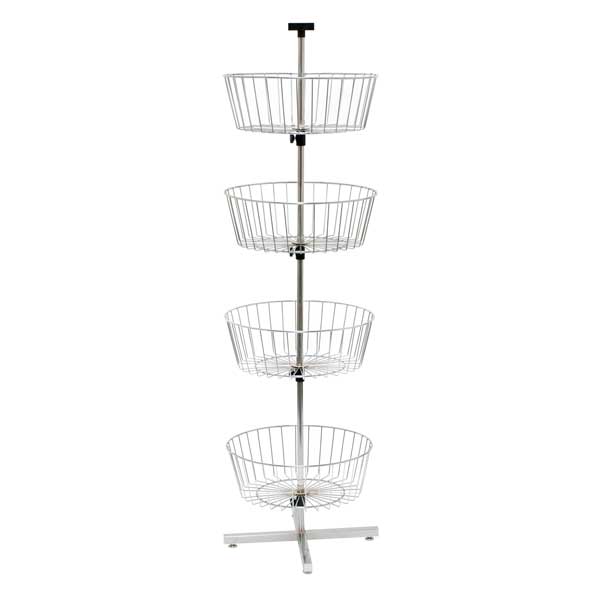 4-Tier Round Wire Basket Spinner | KC Store Fixtures