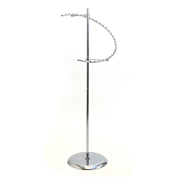 Chrome Spiral Clothes Rail - 67" | KC Store Fixtures