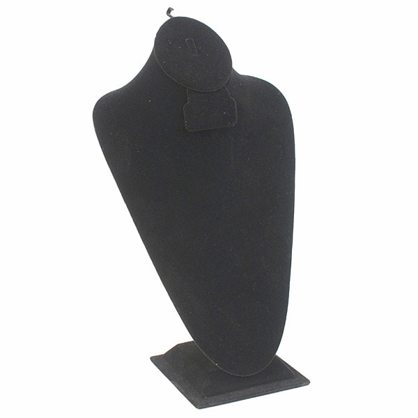 Jewelry bust combo displayer for necklace ring earring - black